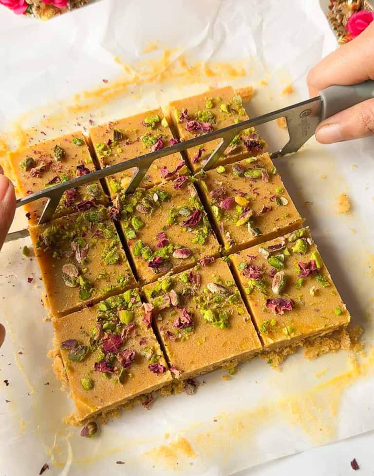 Easy Besan Burfi Recipe | eggless gluten-free indian dessert ghee