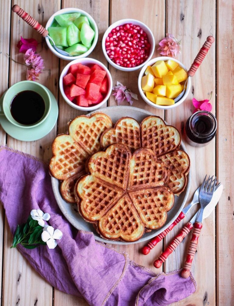 Fluffy Fail-Proof Eggless Waffle Recipe
