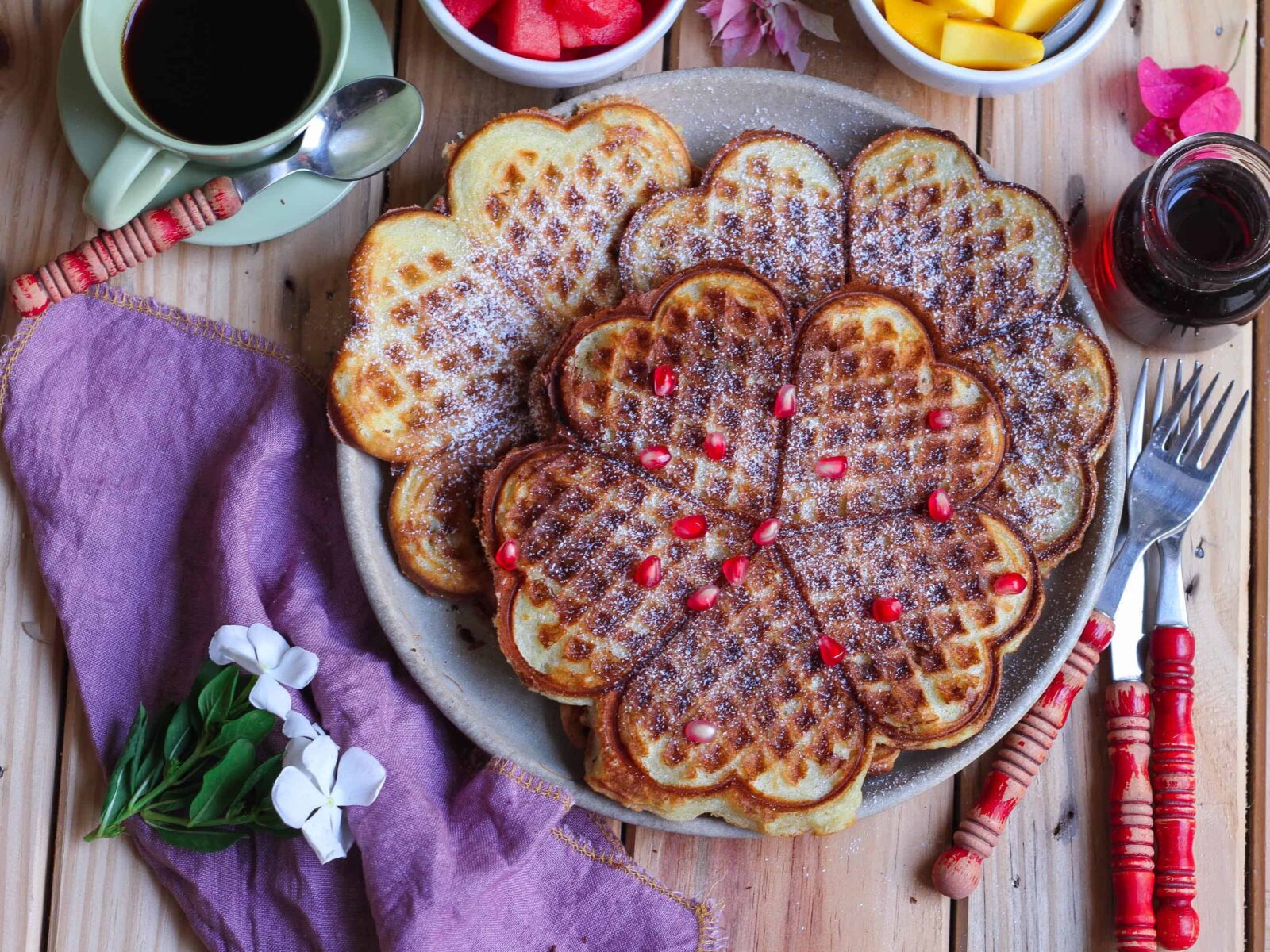 Fluffy Fail-Proof Eggless Waffle Recipe