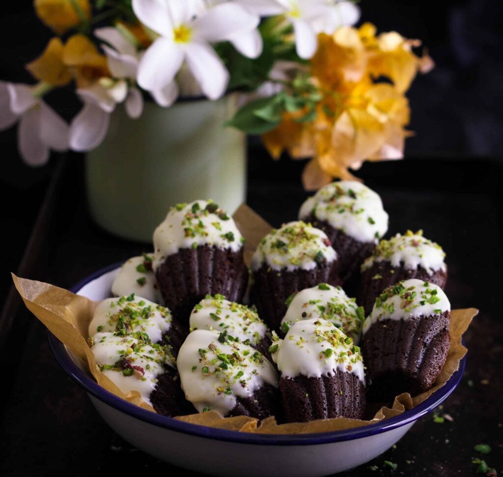 Chocolate Madeleines French pastry tea cakes cookies snack