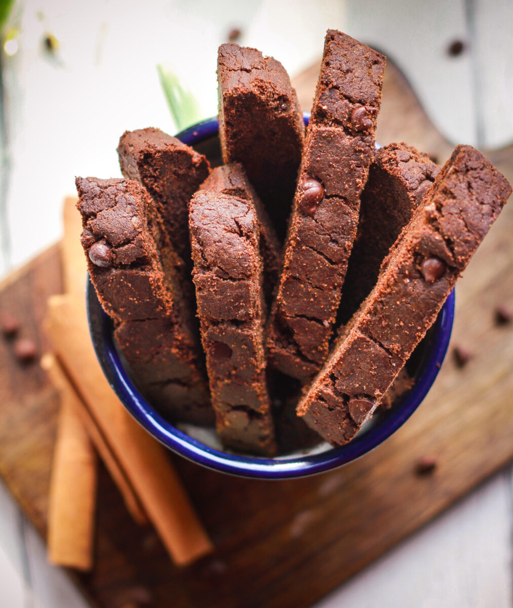 Mocha Gingerbread Biscotti - Eggless Baking Tasha's Artisan Foods