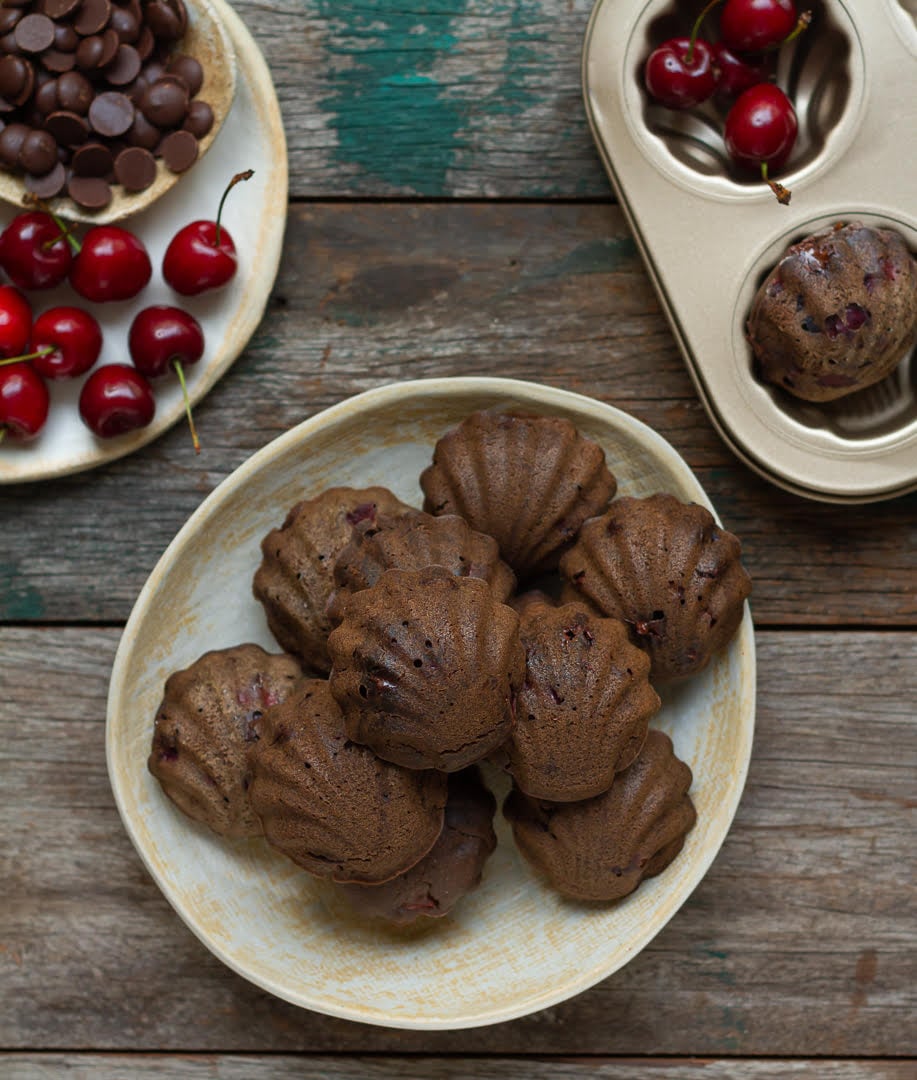 Chocolate Cherry Madeleines - Tasha's Artisan Foods