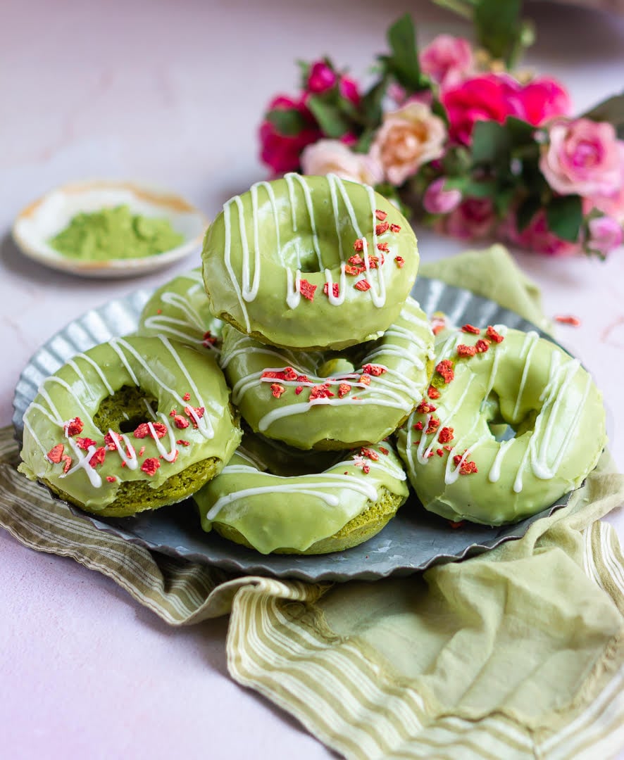 The Best Matcha Donuts - Baked Matcha Donuts