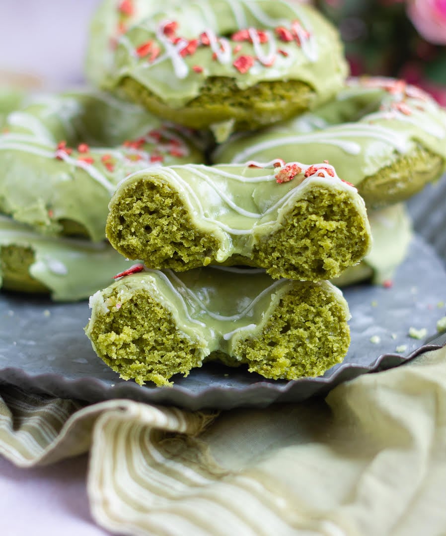 The Best Matcha Donuts - Baked Matcha Donuts