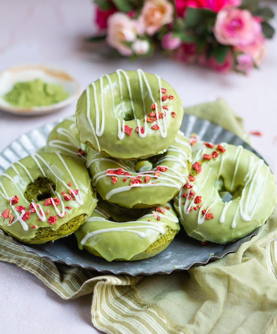The Best Matcha Donuts - Baked Matcha Donuts