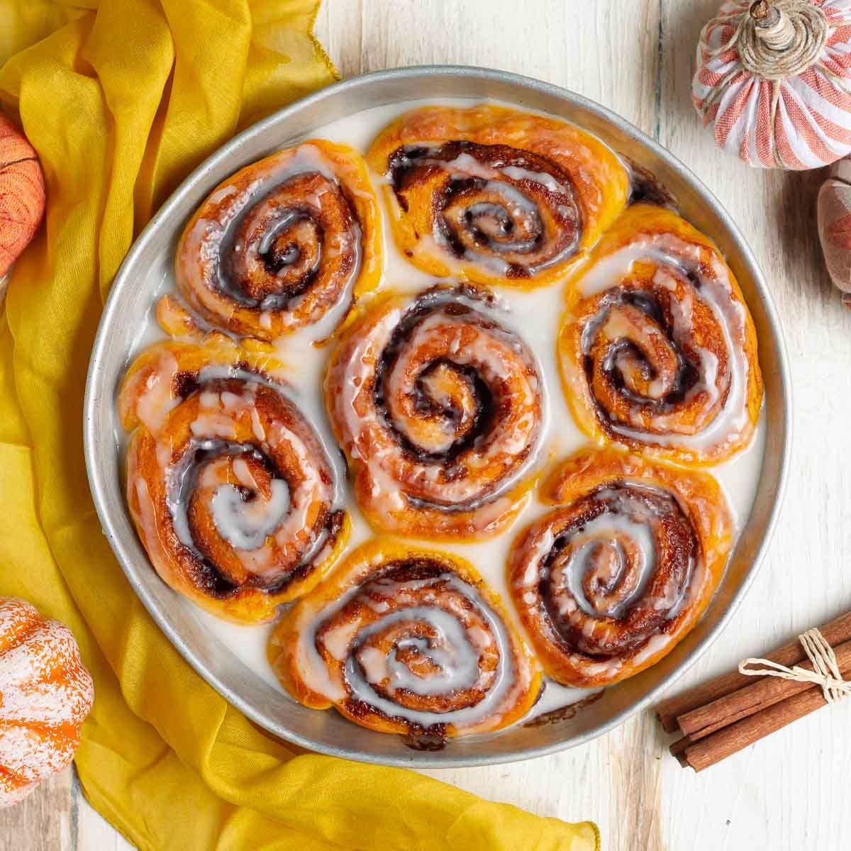 Easy Pumpkin Cinnamon Rolls Recipe - Tasha's Artisan Foods