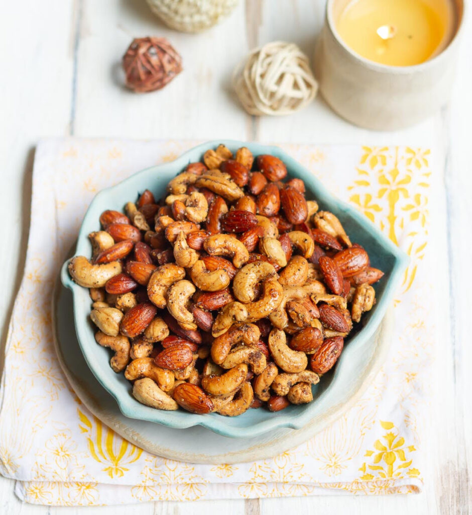 Masala Roasted Nuts Recipe - Garam Masala Roasted Nuts