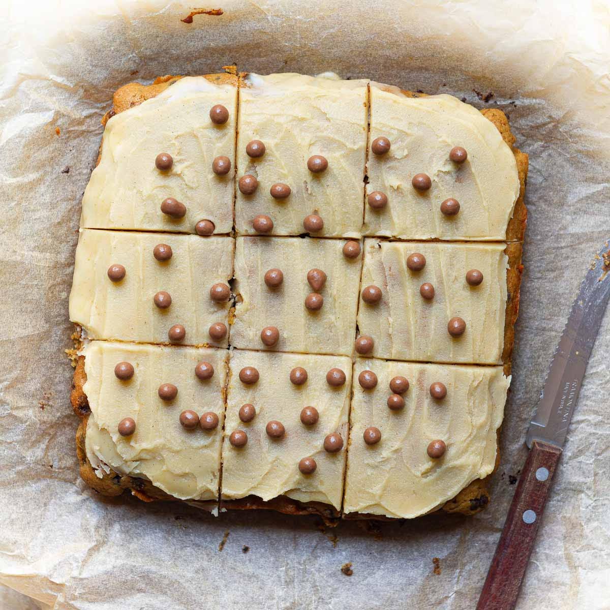 Banana Blondies With Brown Butter Icing Tashas Artisan Foods